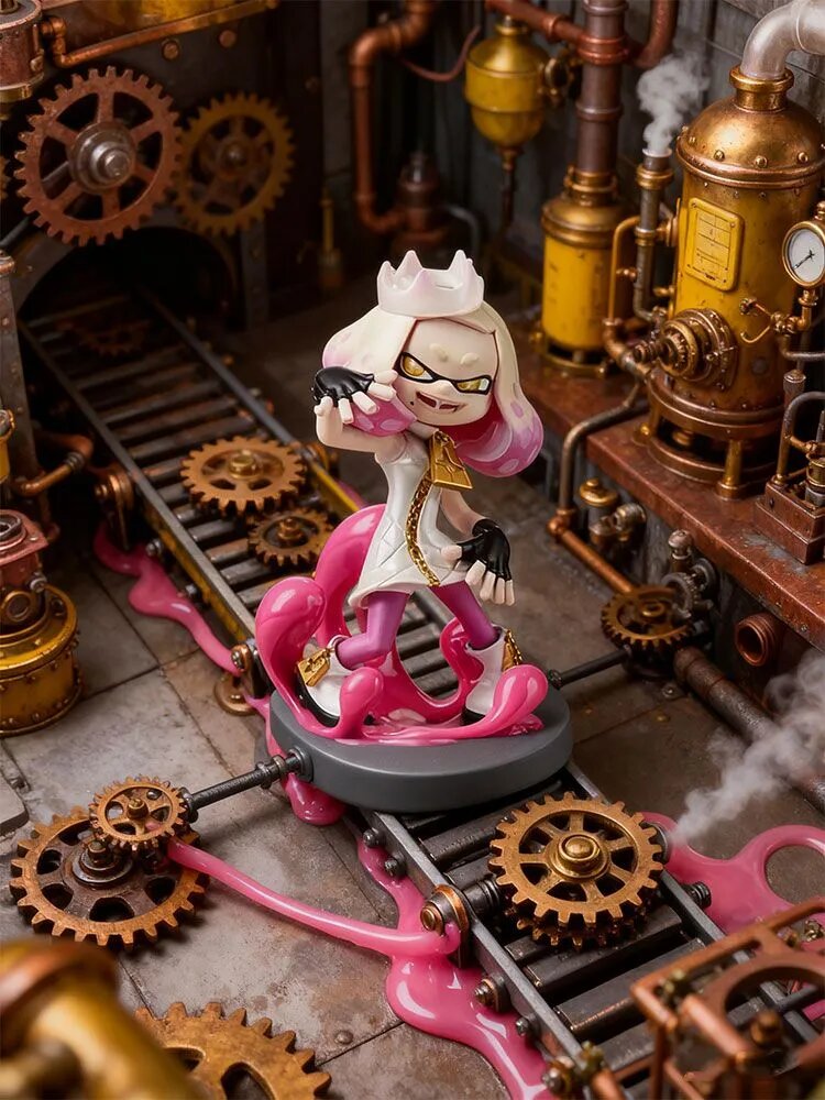 Игрушки ручной работы Switch Splatoon 2 серии Pink Girl из ПВХ, размер около 8 см