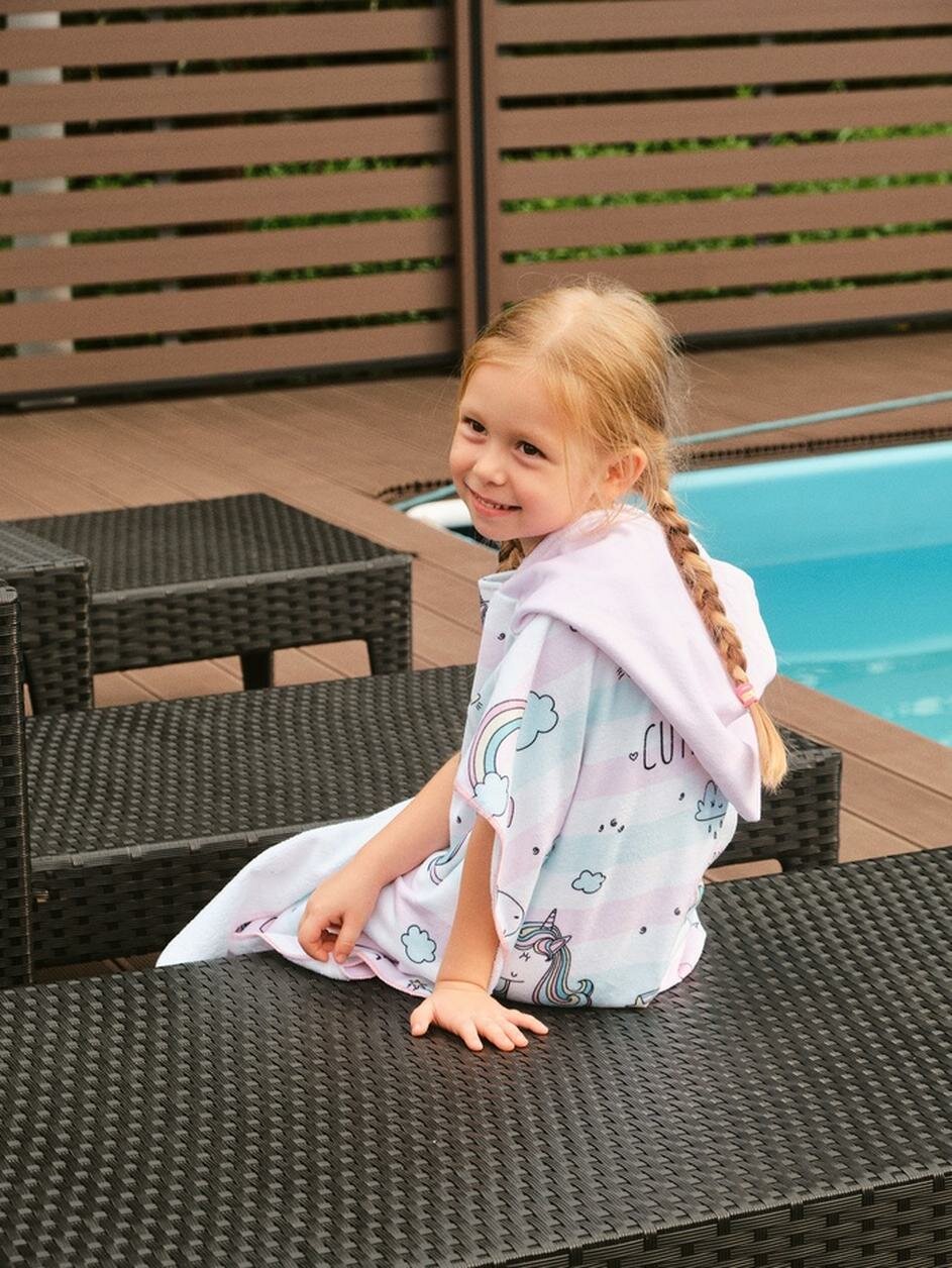 Полотенце - пончо детское LoveLife "Единороги", 60×120 см, для девочки