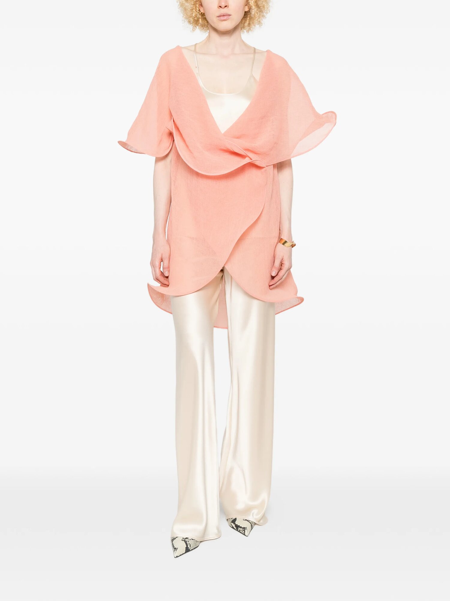 Топ Genny  Draped-design top, размер 38, orange — фото 1