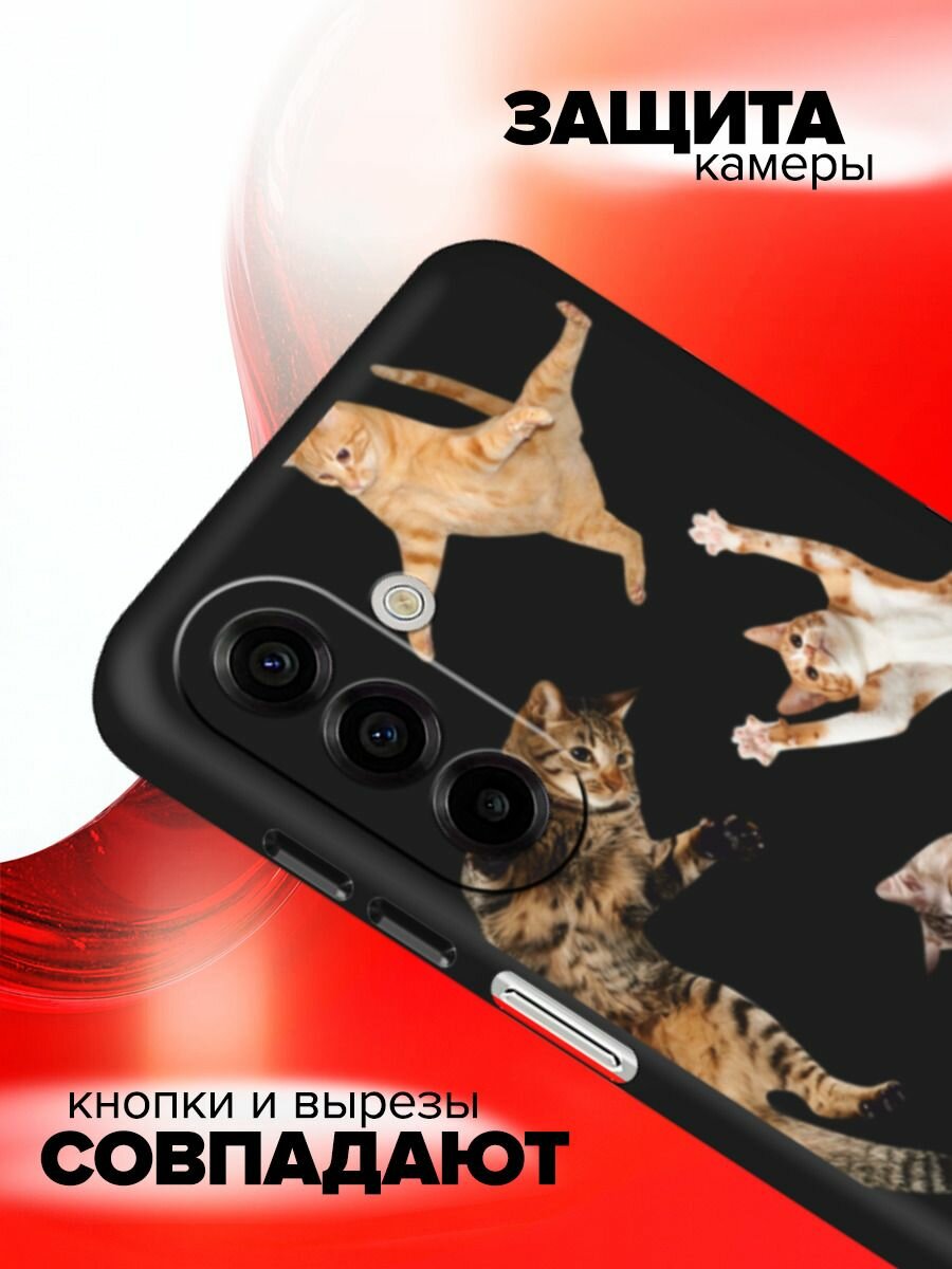 Чехол на Samsung Galaxy A17 / Самсунг А17 с принтом "Смешные коты" — фото 1