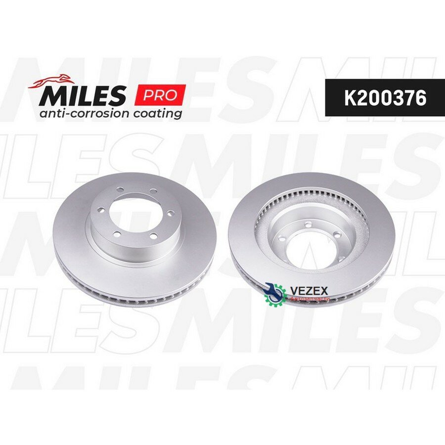 MILES K200376 Диск тормозной (серия PRO с антикоррозионным покрытием) TOYOTA LAND CRUISER PRADO (J120) 2.7-4.0 02- передний K200376