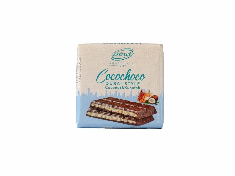 Шоколад BIND Молочный с кокосом и начинкой кадайф 80г