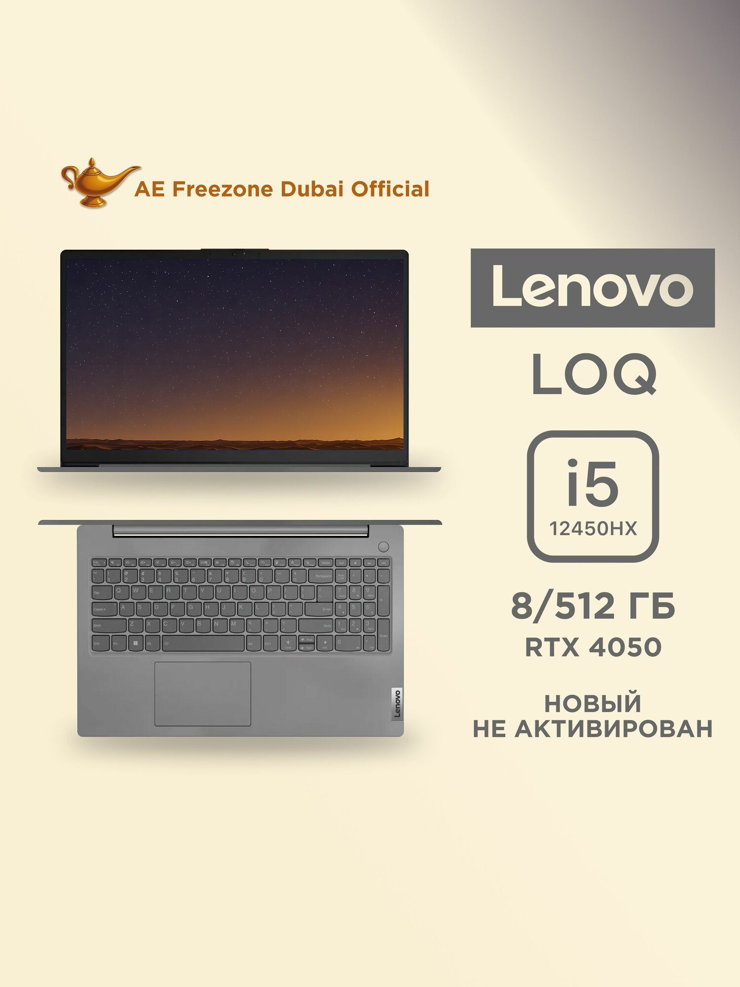 Ноутбук Lenovo LOQ 15IAX9E Core i5-12450HX 8/512 RTX 4050 Luna Grey (83LK00C9US)