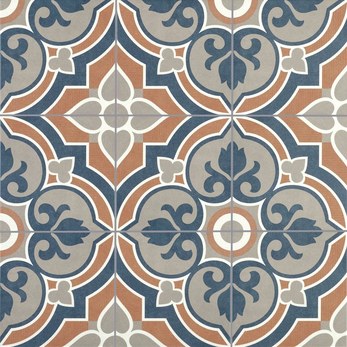 Керамогранит Motto Levels Cobalt Decor 3006 20x20 N100074 матовая Износостойкая, Мелкоформатная, Морозостойкая, морозостойкая