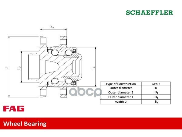 713 6602 80_Комплект ступичного подшипника VOLVO S60/S80 01-, V70 II 01 Fag арт. 713660280