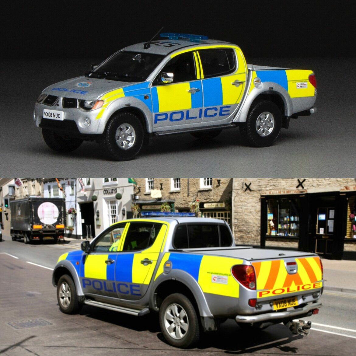 Британский полицейский автомобиль Vitesse Mitsubishi L200 Gloucestershire в масштабе 1:43модель автомобиля