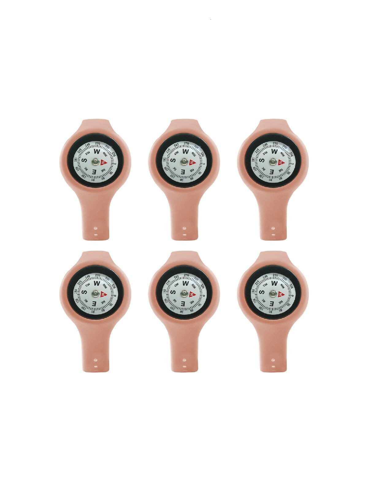 6шт Компасы Часы Инструмент Для Навигации На Открытом Воздухе Регулируемый Ремешок Носимые Компасы