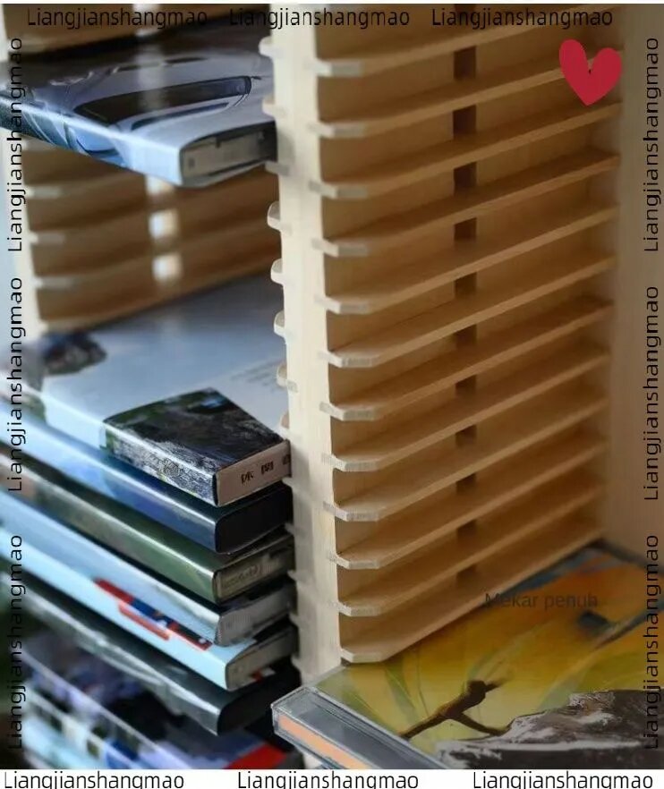 Стеллаж для CD дисков деревянный, 15.6х13.3х60 см, вмещает до 31 диска, цвет бежевый — фото 1