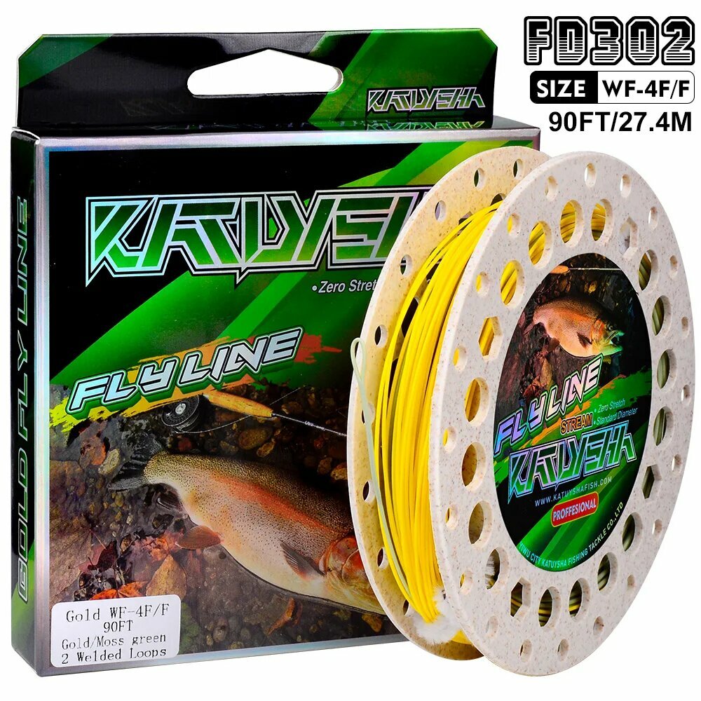 KATYUSHA флуоресцентно-желтая плавающая леска WF2F WF3F WF4F WF5F WF6F WF4F