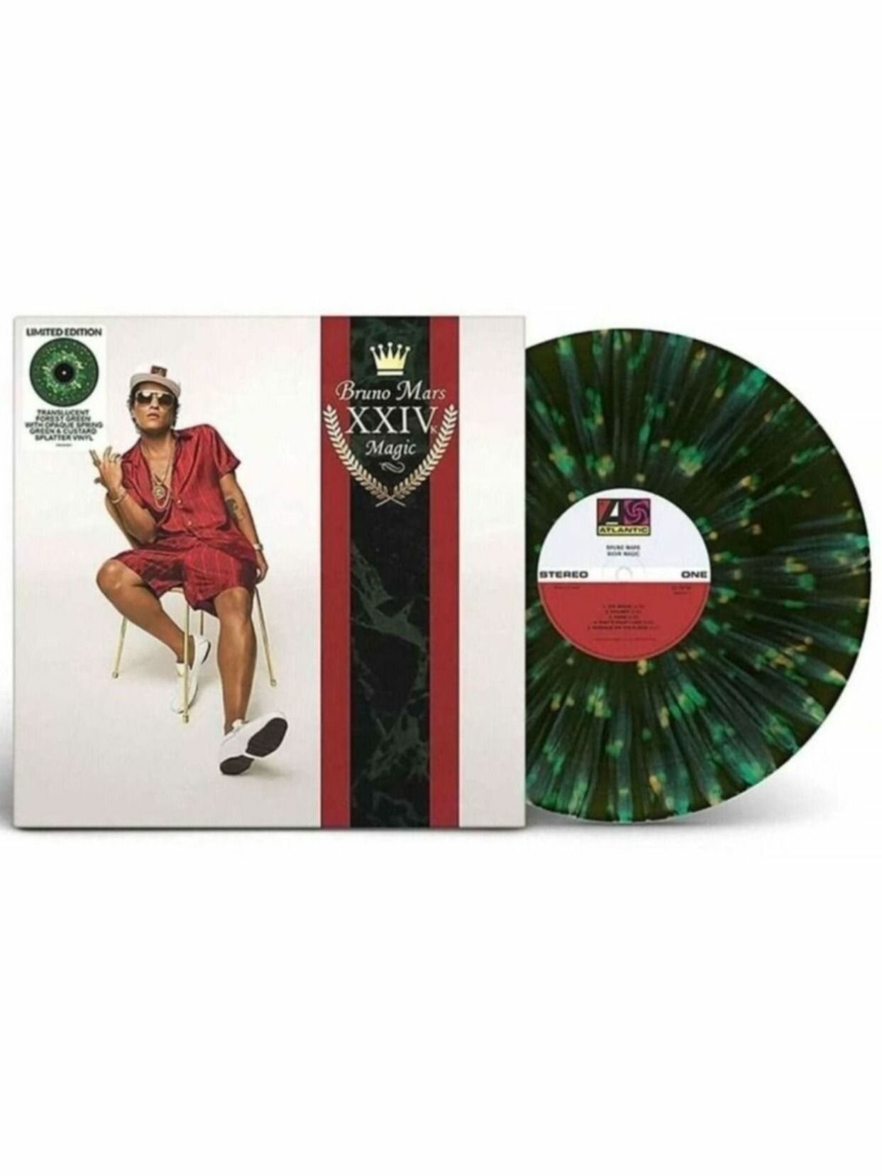 Виниловая пластинка Bruno Mars - XXIVK Magic Vinyl, LP, Album, Limited Edition, Green Translucent w/ Spring Green and Custard Splatter, Ori*inal, Ori*ginal