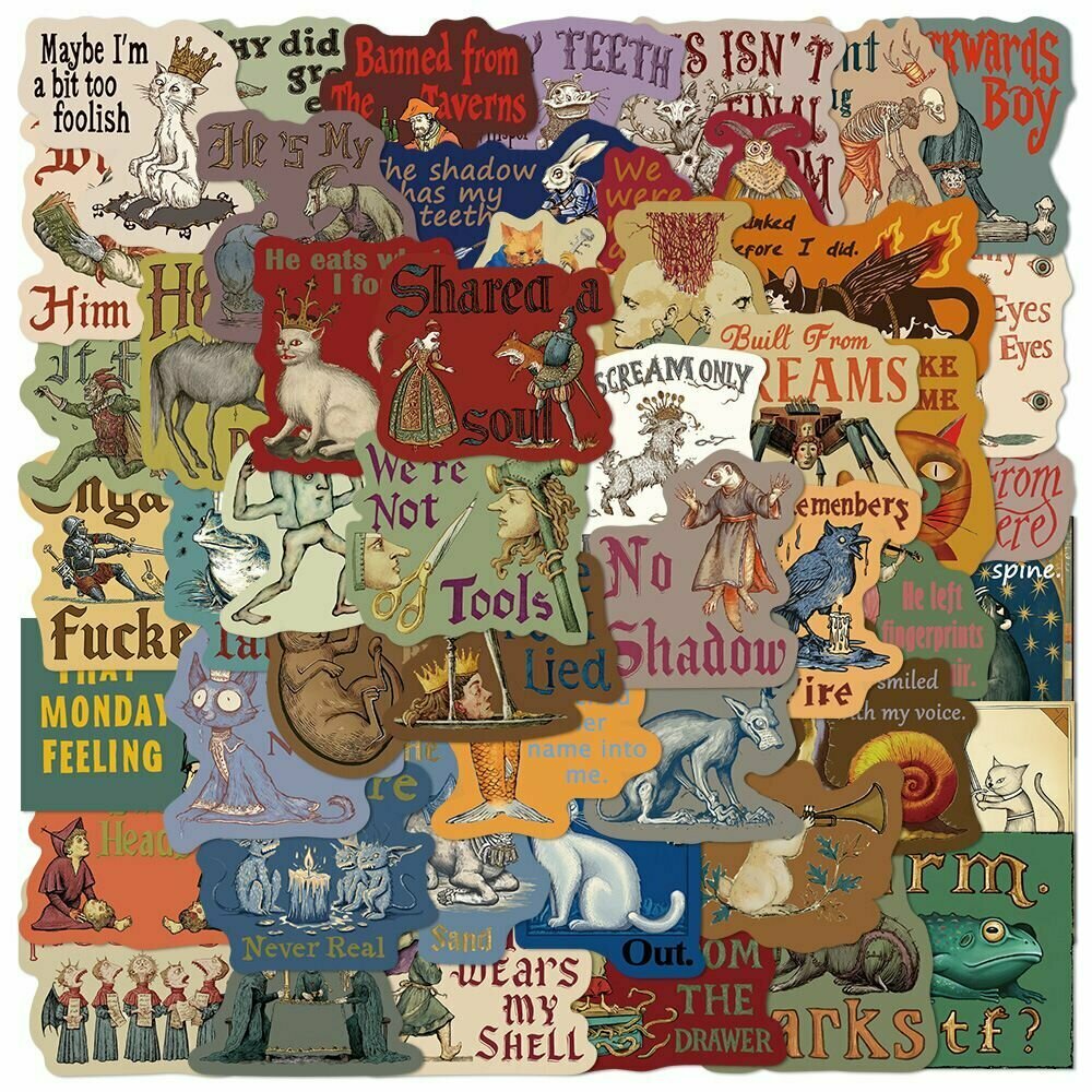 50 средневековых странних абстрактных наклеек