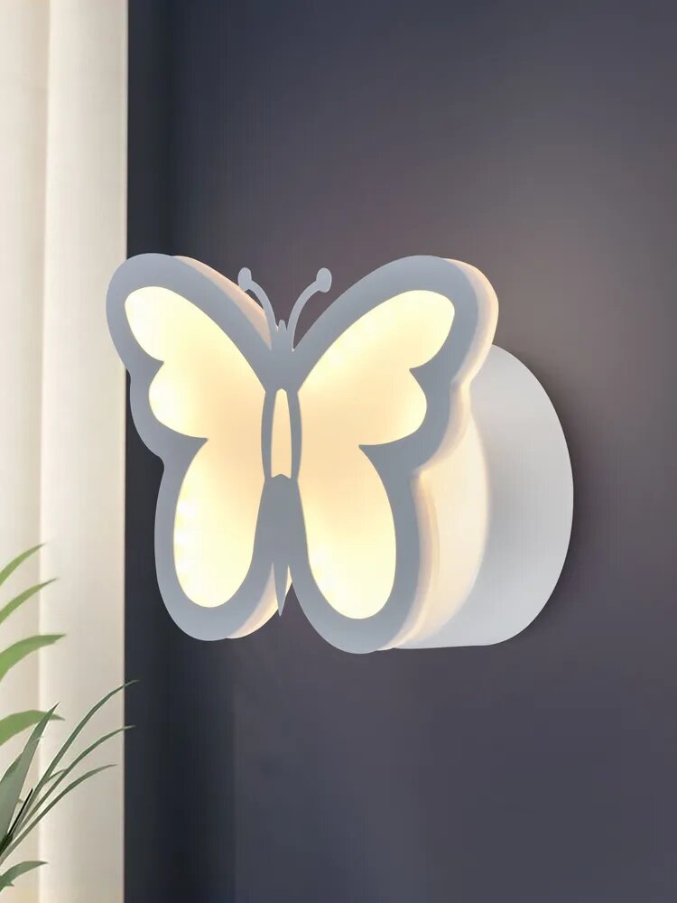 Настенный светильник Amarantha LED 20 Вт в форме бабочки, акриловый плафон, для детской