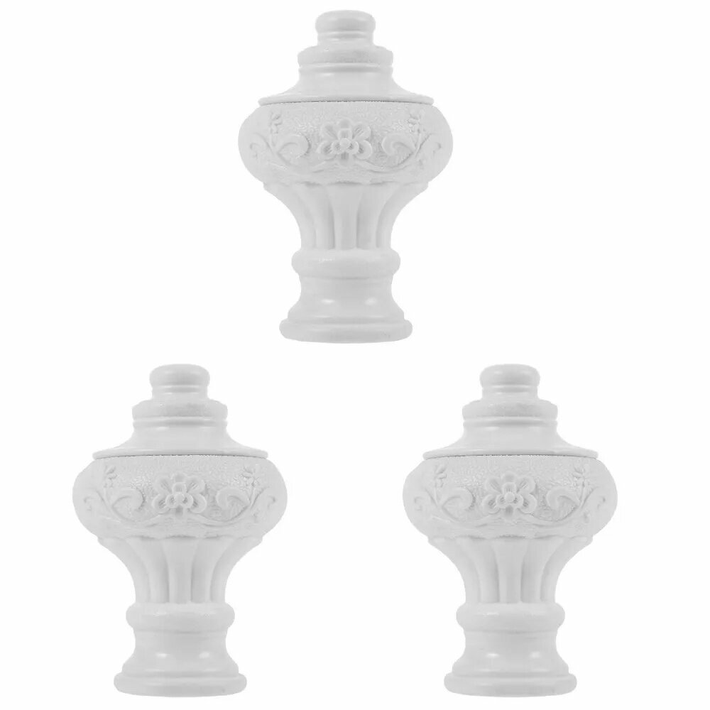 Белый алюминиевый наконечник для карнизов, аксессуар для декора, 3 шт