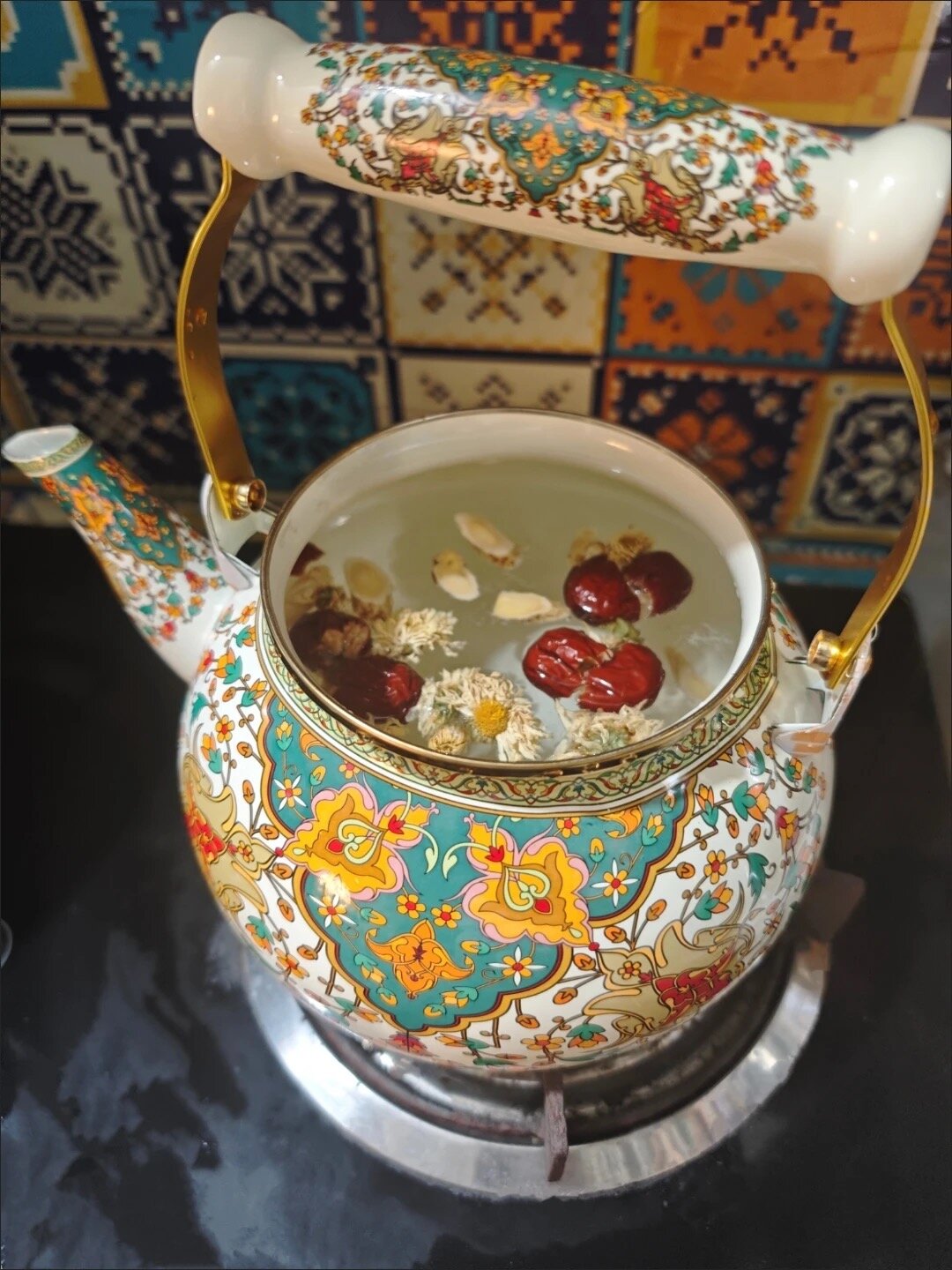 Чайник "Kettle", 2.5 л，Керамический чайник, русские цветы（Популярные продукты）
