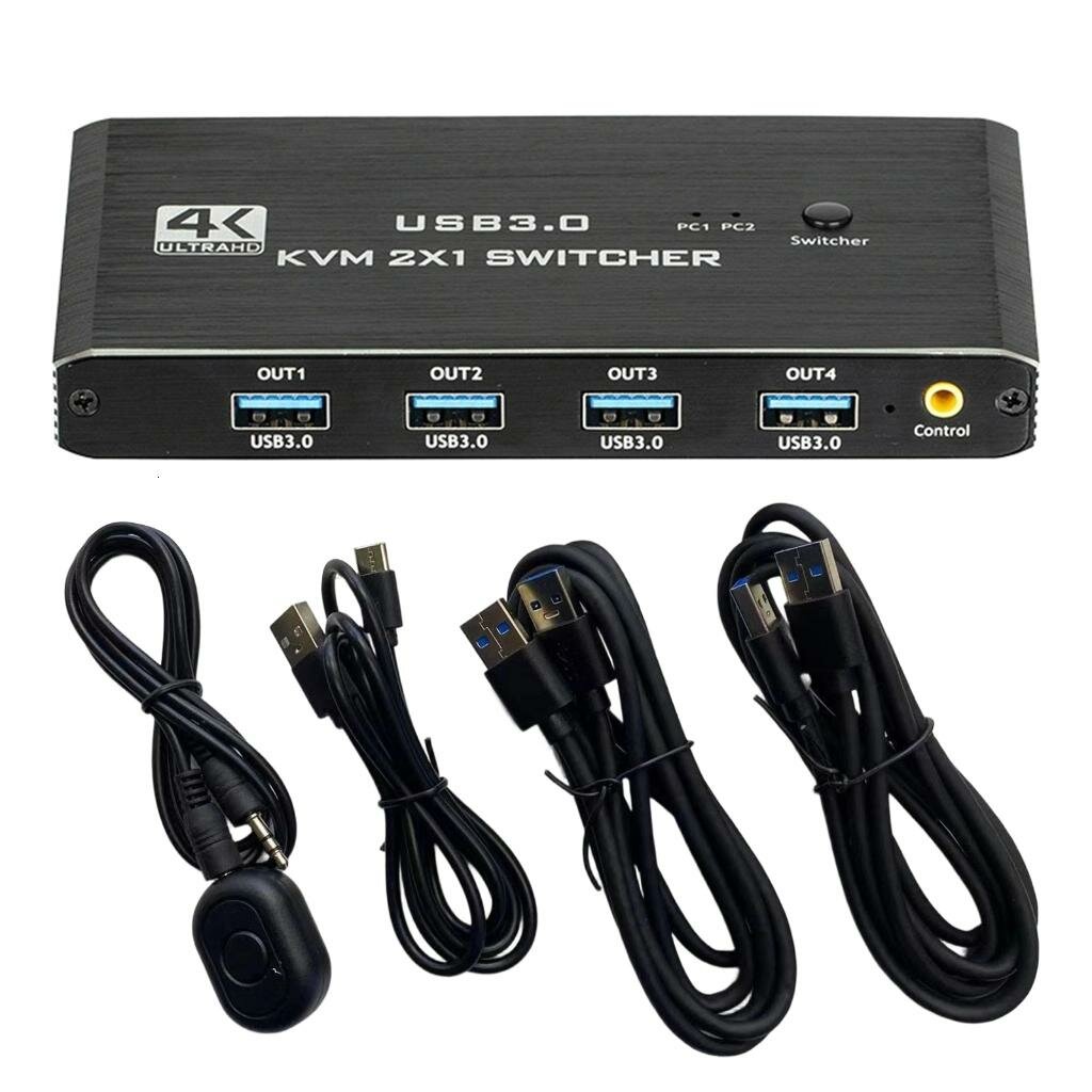 KVM-переключатель 2×1 для двух компьютеров