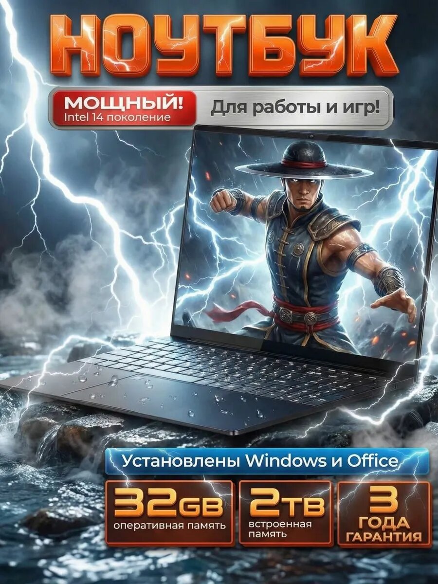 Ноутбук Intel Core i9-13900HX, 32GB RAM, 2048GB SSD, 2026 + Office