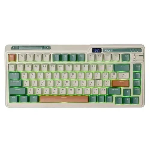 Kzzi Игровая клавиатура беспроводная K75 Pro, (Tactile Brown), Русская раскладка, белый, коричневый
