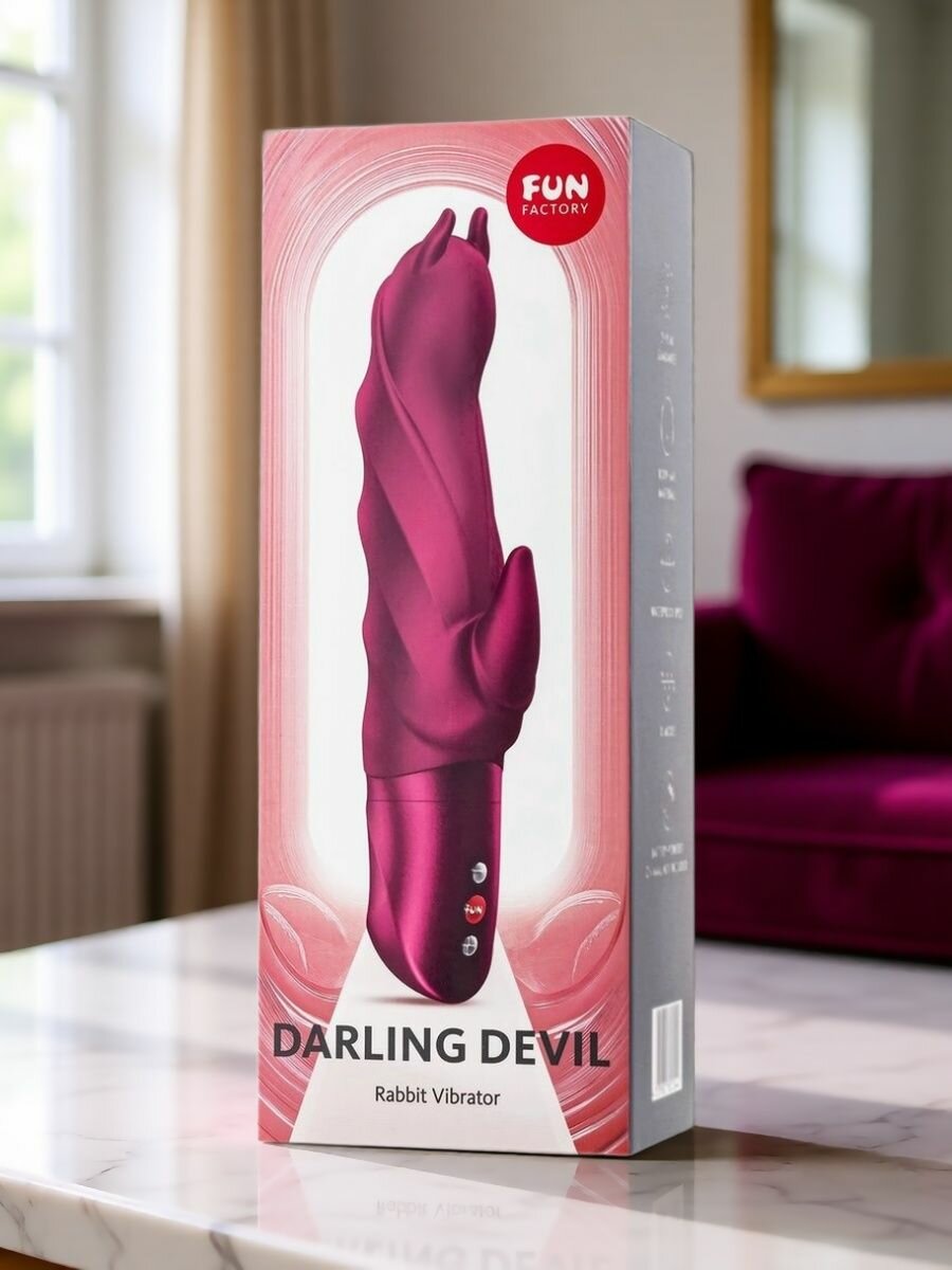 Вибратор Fun Factory Darling D*vil, водонепроницаемый, ребристый, силикон, красный