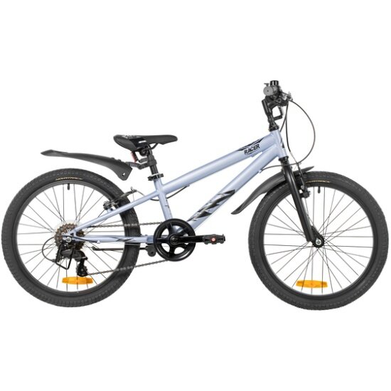 Подростковый велосипед Novatrack 20" RACER серый, стальная рама, 6 скор, Microshift MS21/Microshift TS38, V- br