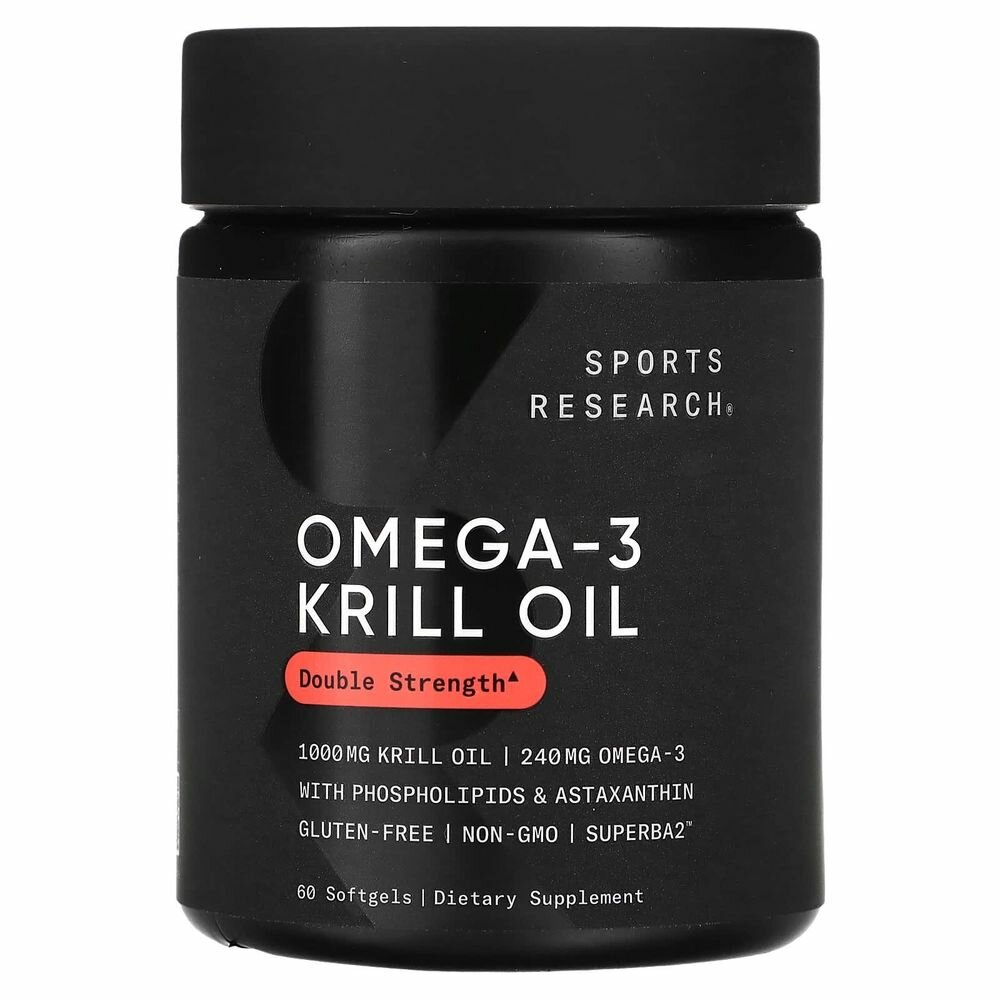 Sports Research, Omega-3 Krill Oil, Масло криля с омега-3, 1000 мг, 60 капсул