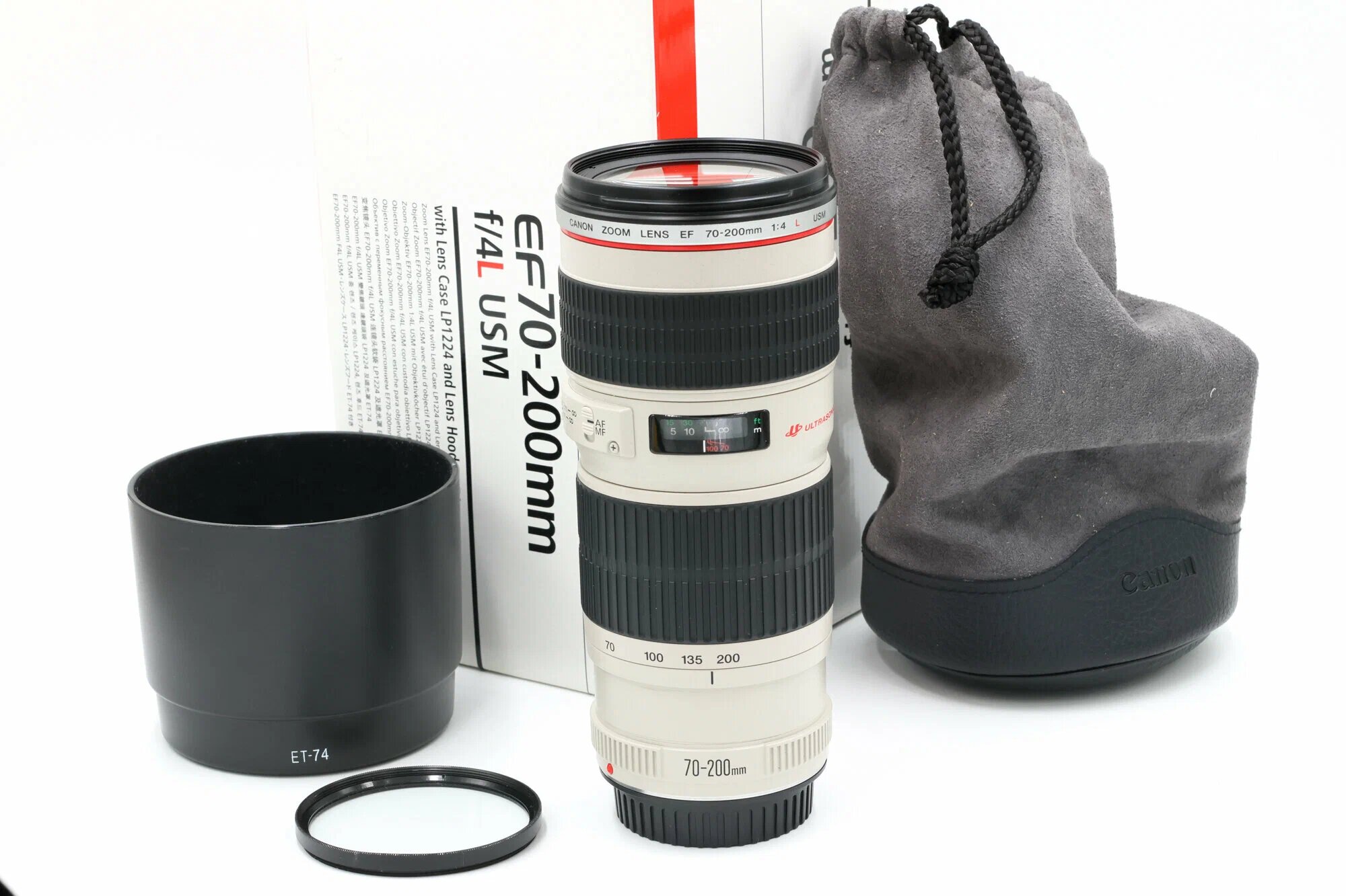 Объектив Canon EF 70-200mm f/4L USM, телезум, полный кадр, черный/белый
