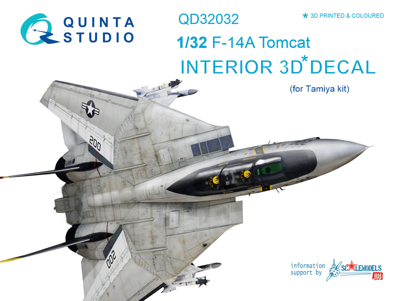 QD32032 1/32 3D Декаль интерьера кабины F-14A (для модели Tamiya)