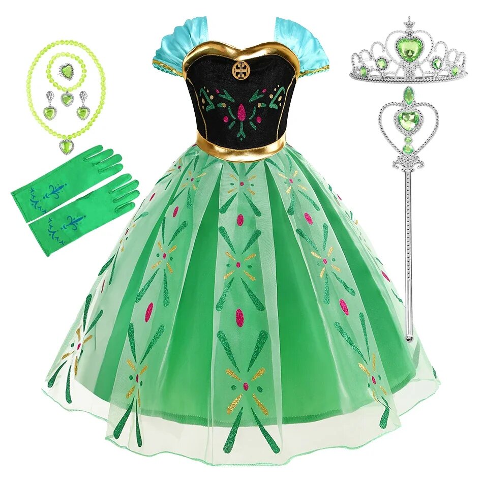 Платье принцессы Эльзы для девочек «Холодное сердце» Анны и Эльзы, костюм Диснея на Хэллоуин, карнавальный костюм на день рождения, праздничное платье Снежной королевы, одежда