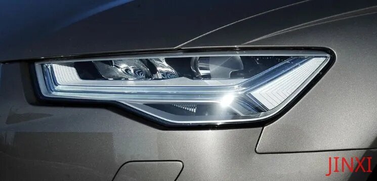 Стекло фары для Audi A6 C7 2015-2018, комплект 2 шт, прозрачное