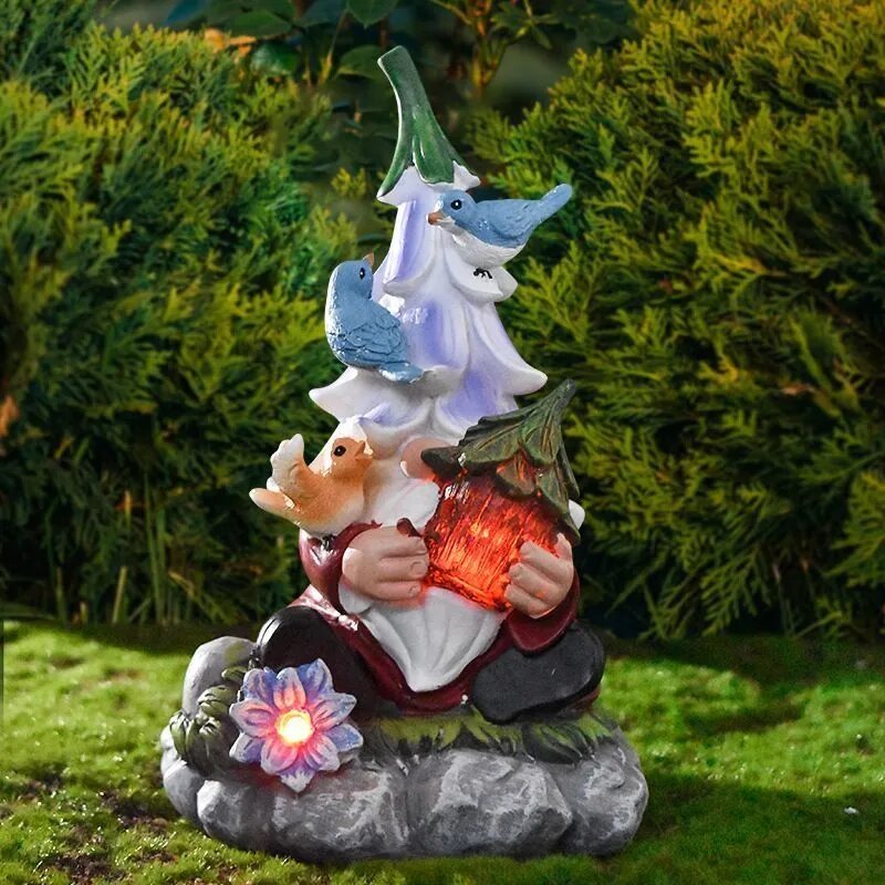 Фигурка садовая Улитка с подсветкой из смолы, коричнево-бежевая, 12*10.5*20 см — фото 1