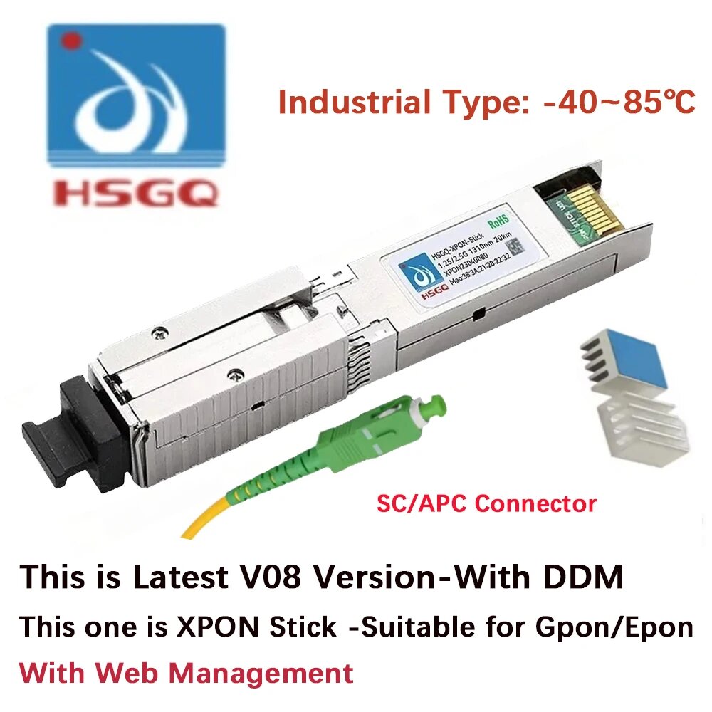 PACBTECH XPON ONU Stick 1.25G/2.5G, SC V08 XPON-SC UPC