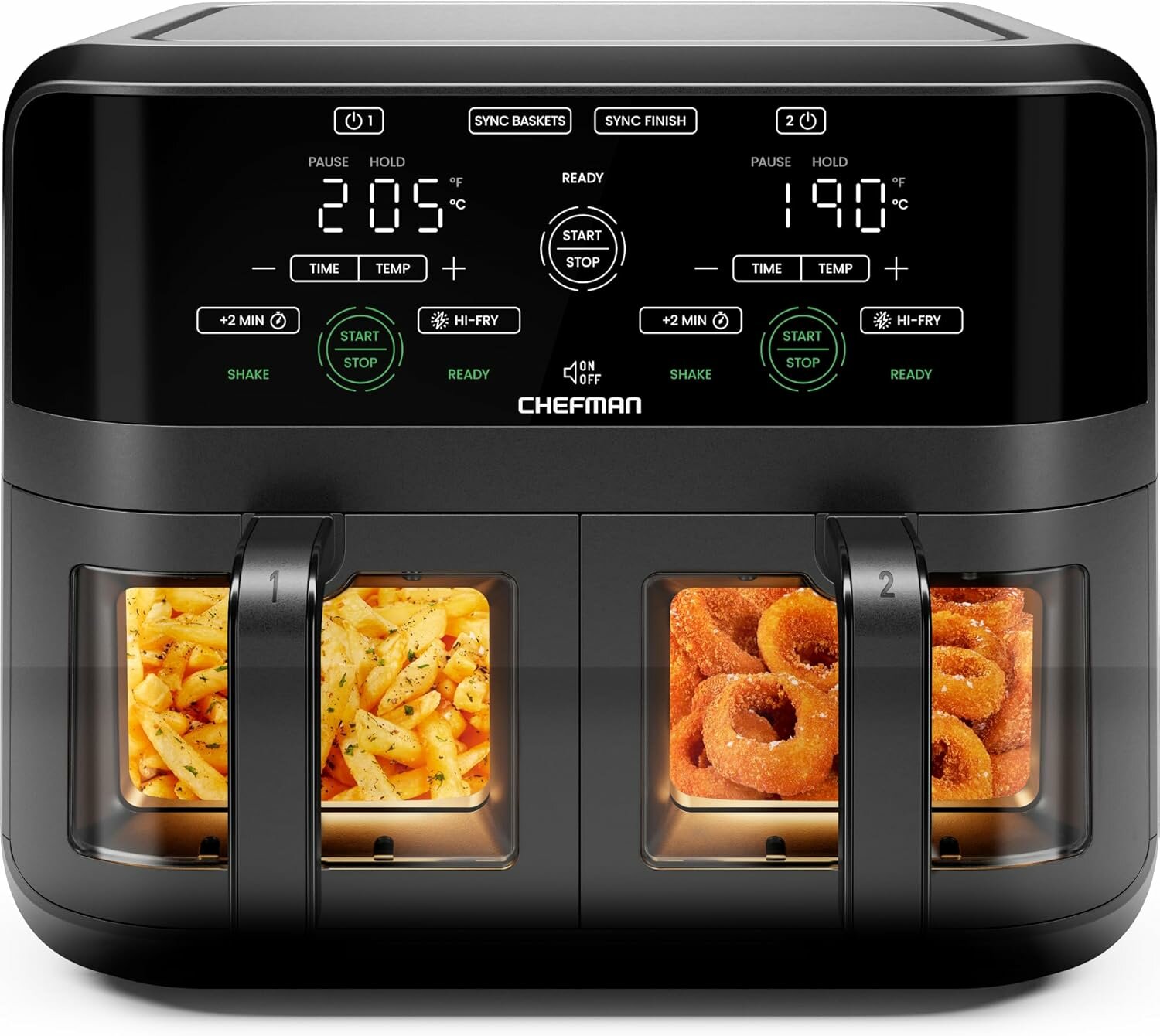 CHEFMAN Двухкамерная аэрогриль-печь Dual Air Fryer Oven Sync Finish 5.6л