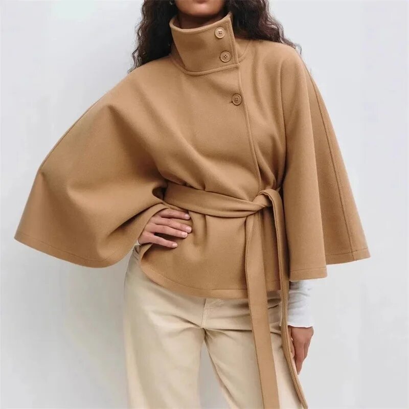 Женская шерстяная накидка XLMJDZGS Бежевый, XXL, Khaki