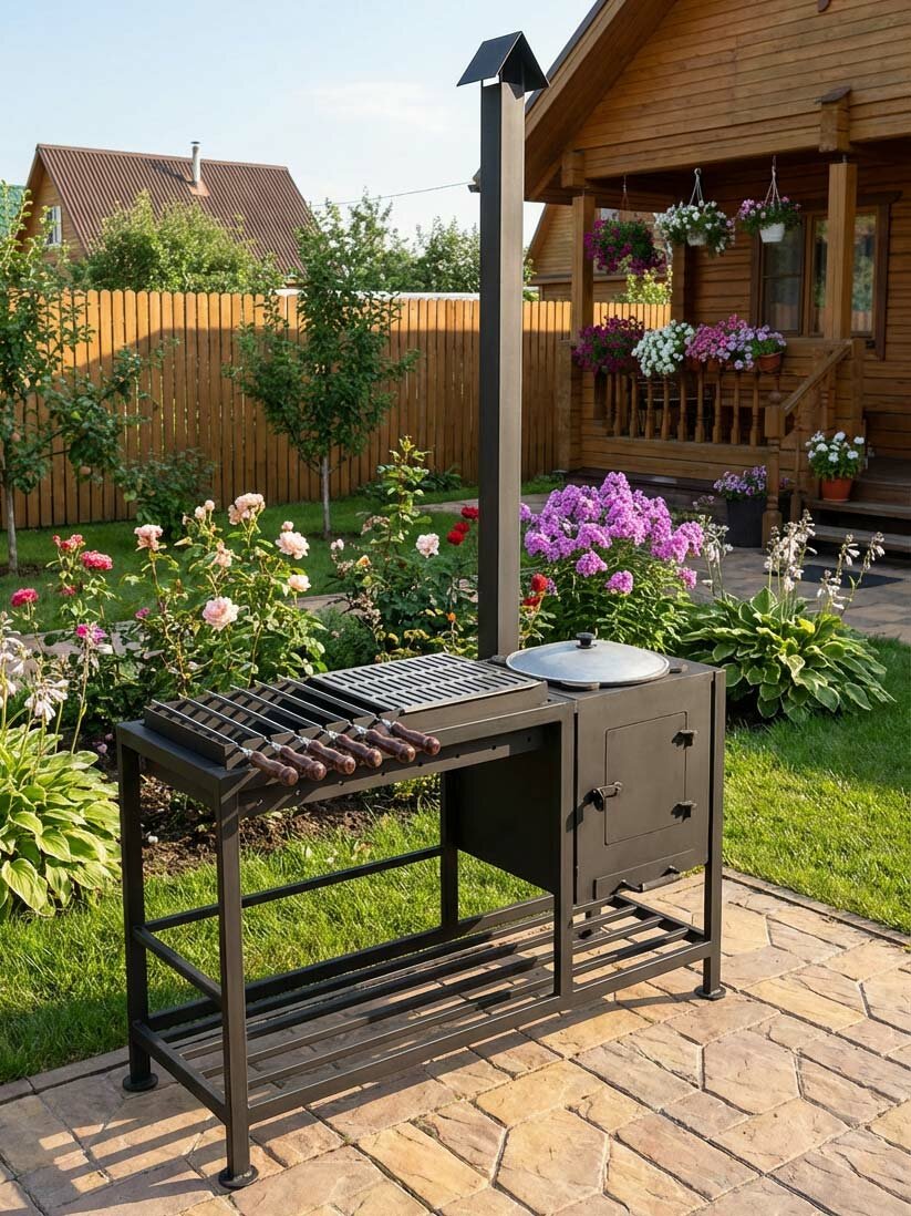 Мангал Сити-3 жаровня 4 мм, печь 4 мм