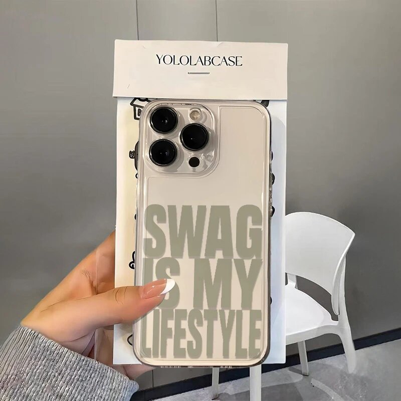 Прозрачный чехол "Swag Is My Lifestyle" для iPhone 15 ProMax