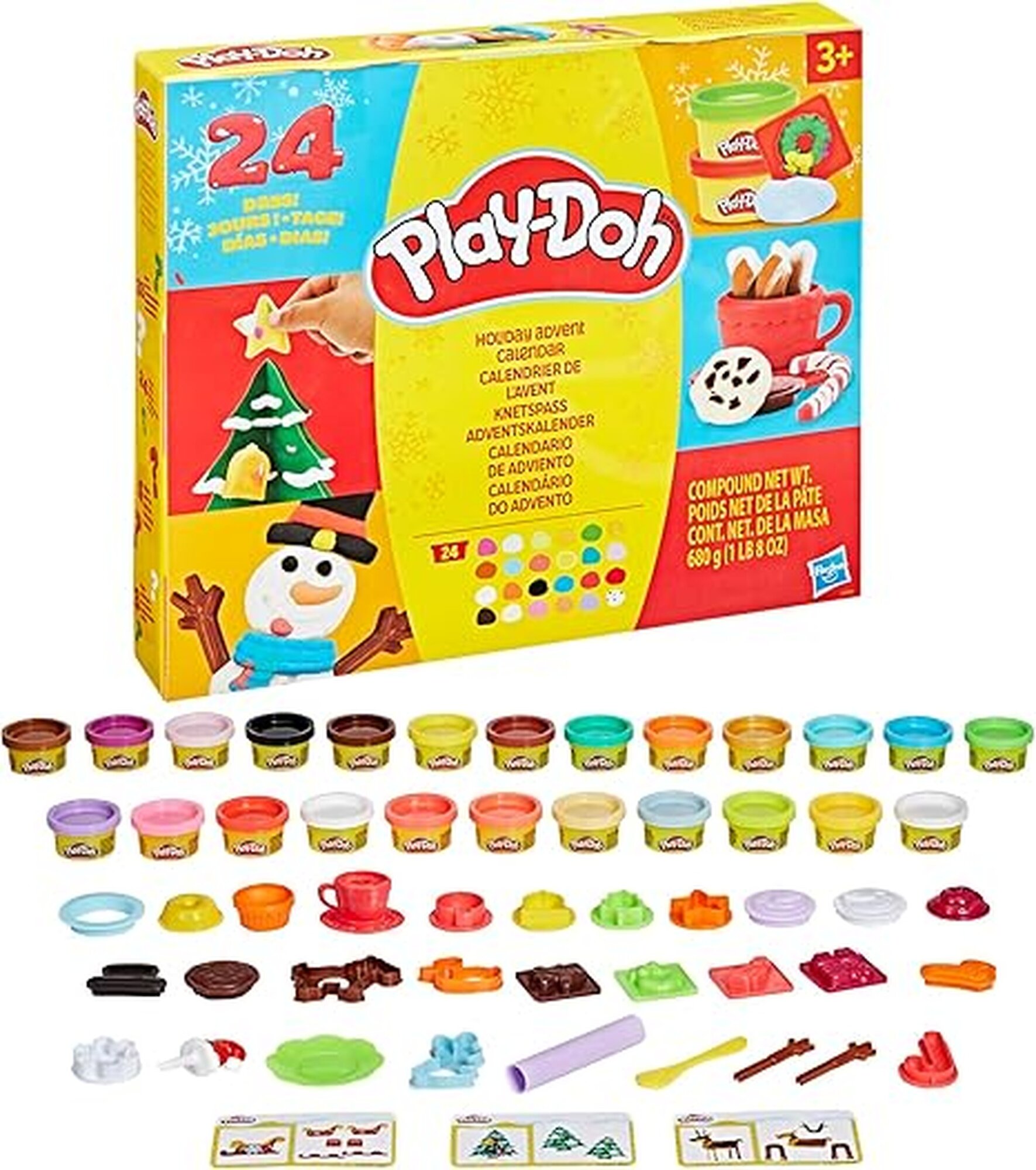 Игровой набор для лепки Play-Doh - Рождественский адвент-календарь из пластилина , 24 предмета - G0501