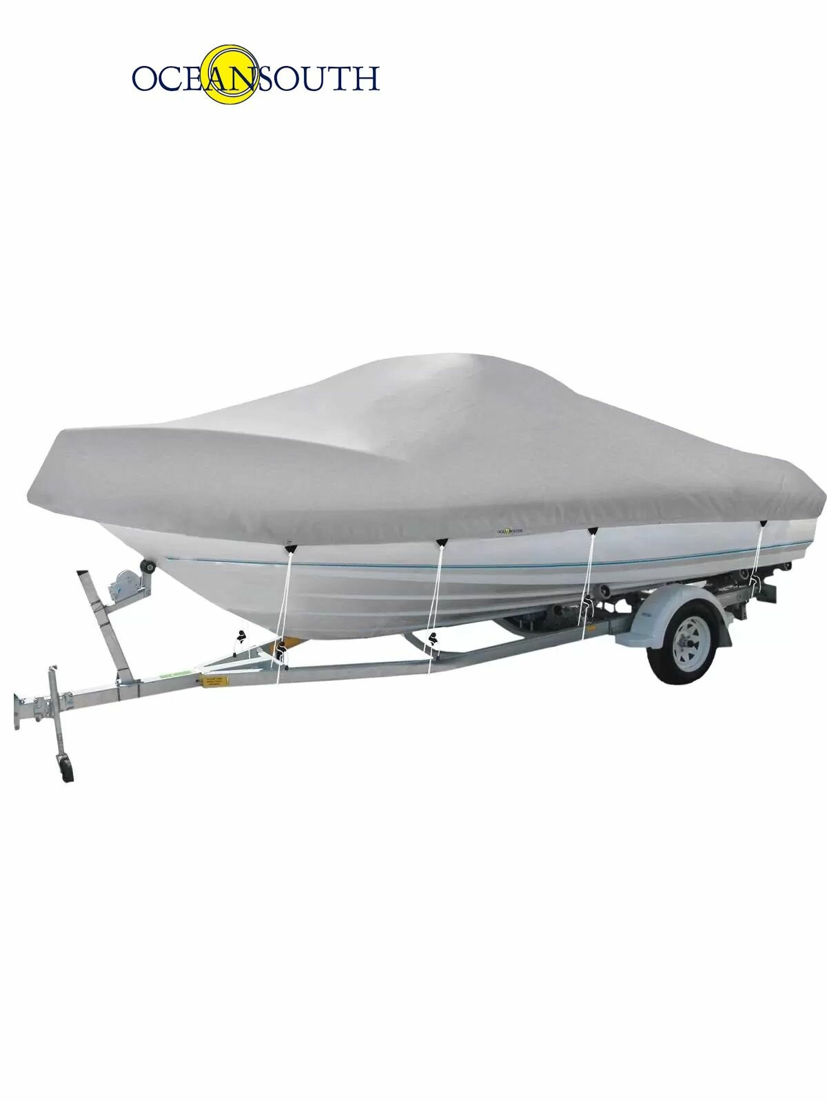 Тент-чехол Ocean South для лодки/катера с кабиной 5,0-5,3 метра, цвет серый