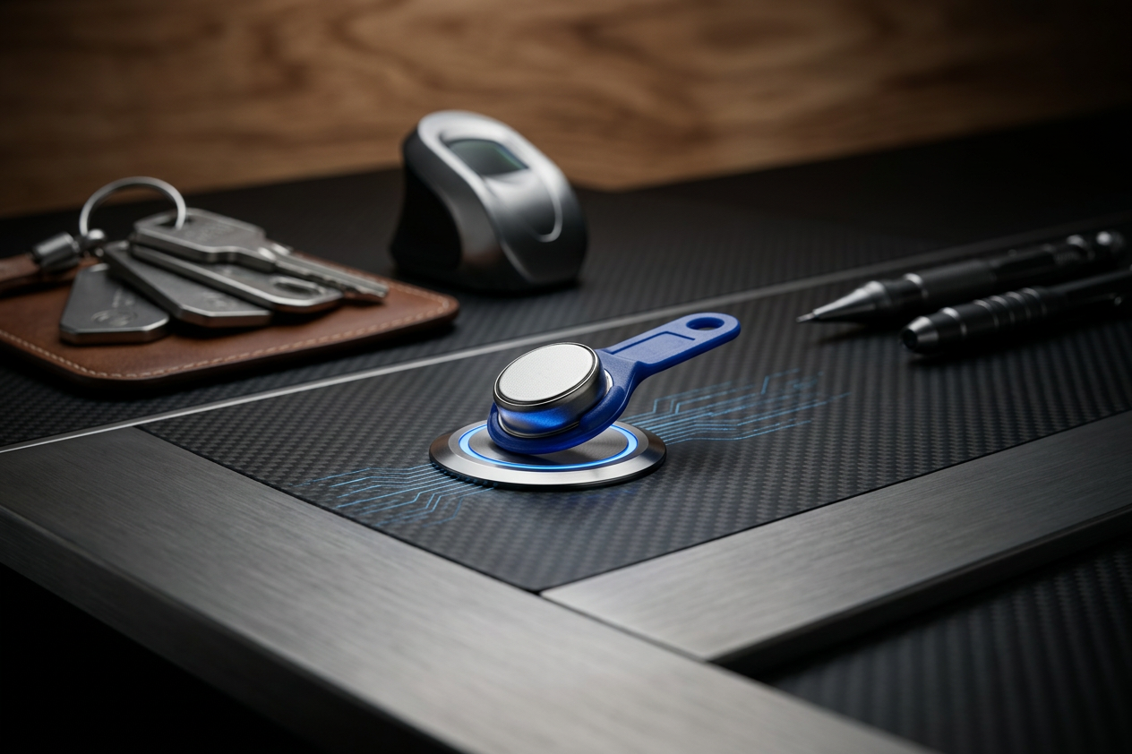 Ключ Touch Memory DS1992L, перезаписываемый, контактный, металлический, синий