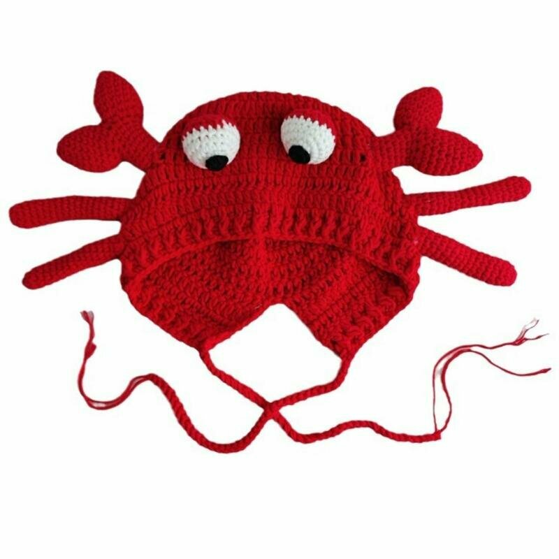 Вязаная крабовая шляпка, красный