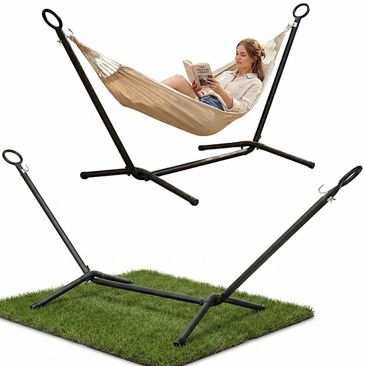 DECATHLON Стойка для гамака Koopman 300x120x94CM, металлическая, черный