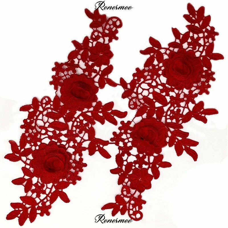 Пара кружевных цветочков Renesmee Красный, No14