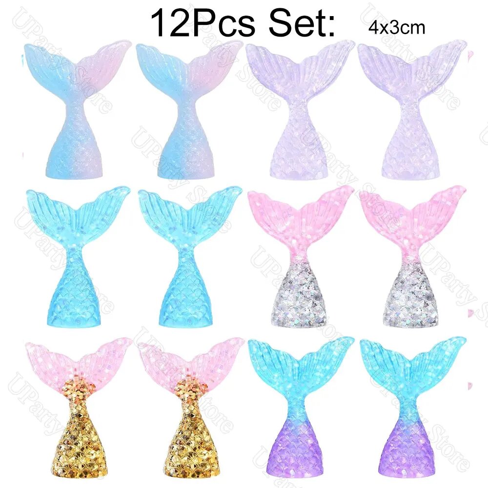 Акриловые топперы для торта "Русалка" MicroPlush 12Pcs Set