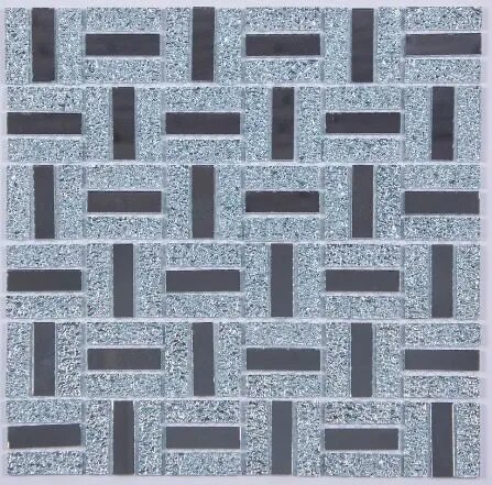 Плитка мозаика КерамограД зеркальная на сетке для стен кухни и фартука, влагостойкая износостойкая, 30х30см/ 1 сетка