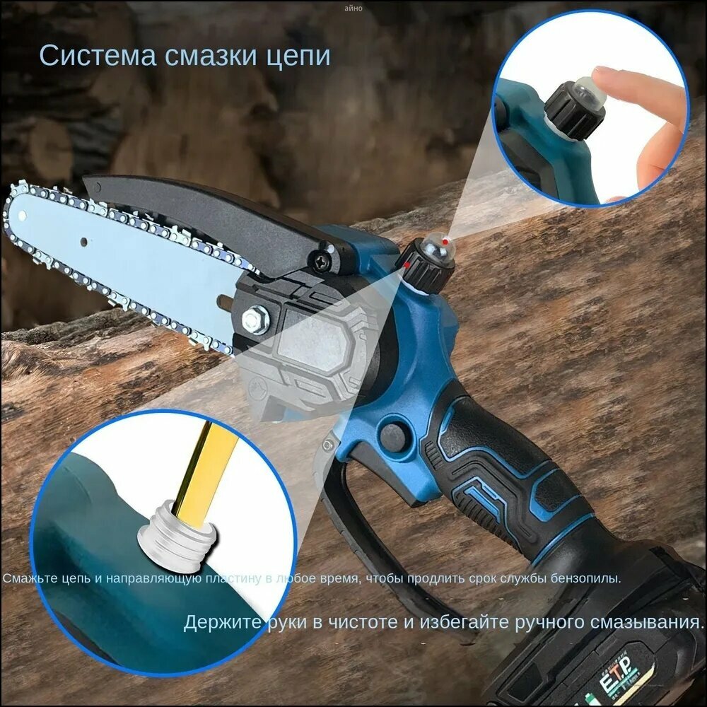 Садовая пила с лезвием 180 мм, прямая рукоять, синий цвет, для дерева — фото 1