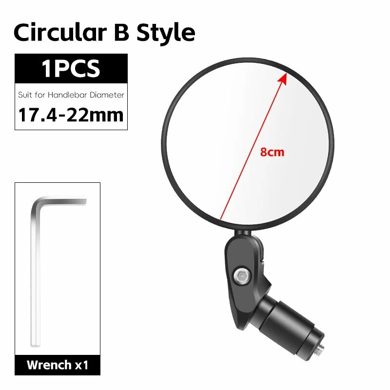 Зеркало велосипедное West Biking Circular B Style, черное