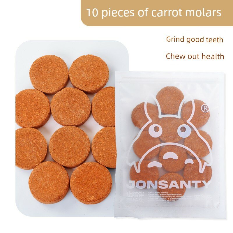 Морковные жевательные печенья для мелких животных, 10 штук, натуральные овощные лакомства