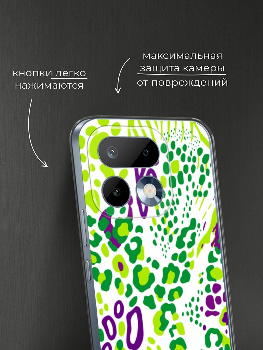 Чехол на Realme 16 Pro / Реалме 16 Про с принтом Зеленый леопардовый фон — фото 1