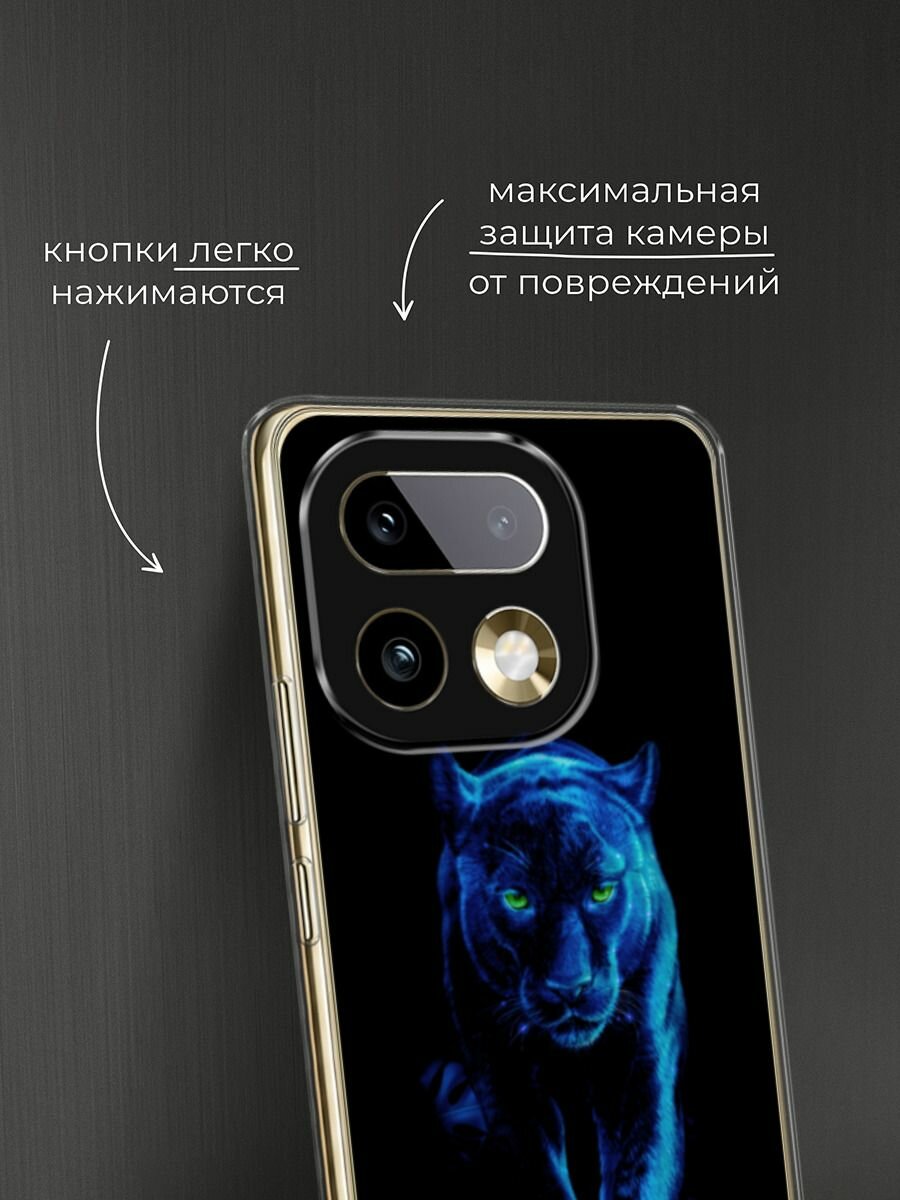 Чехол на Realme 16 Pro+ / Реалме 16 Про+ с принтом Пантера в лунном свете — фото 1