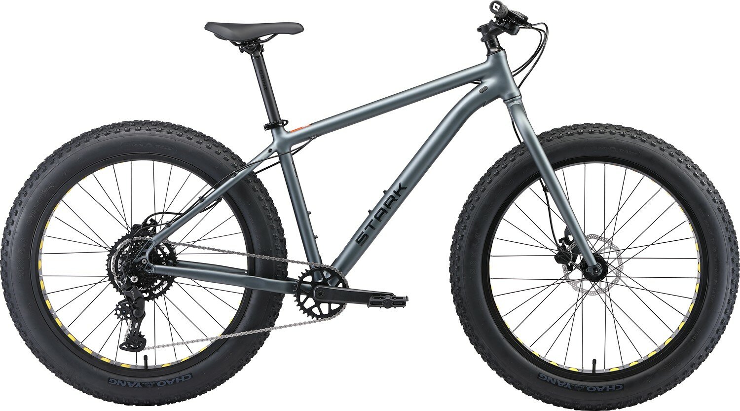 Велосипед фэтбайк Stark Fat 26.3 HD (2026), алюминиевая рама, размер M, цвет Темно-Серый Матовый/Черный