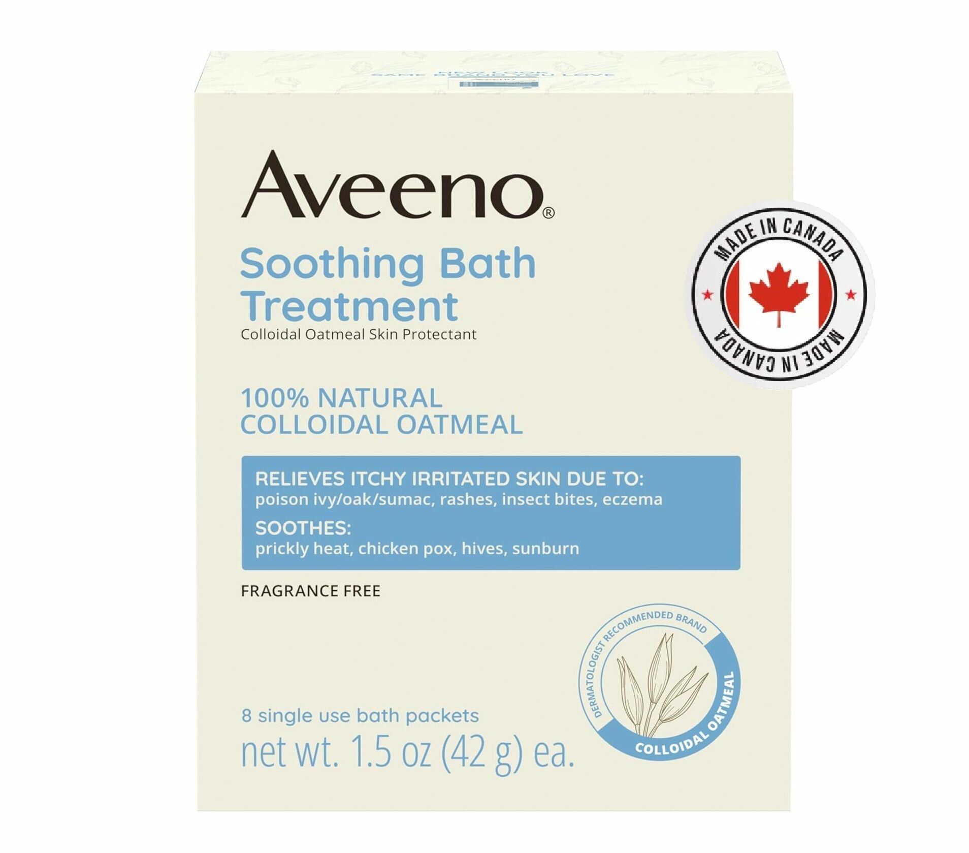 Средство для ванны Aveeno успокаивающее и расслабляющее, 100% коллоидная овсянка