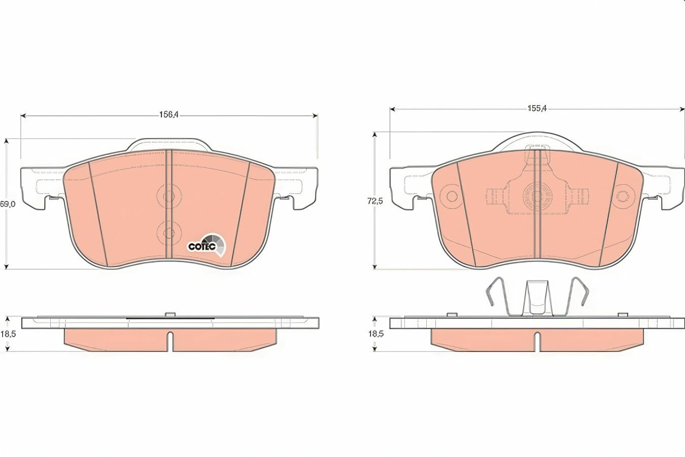 Колодки тормозные дисковые, передние для Вольво S60 1 2000-2010, S80 1 1998-2006, V70 1 1995-2000, 2 1999-2007 арт GDB1388